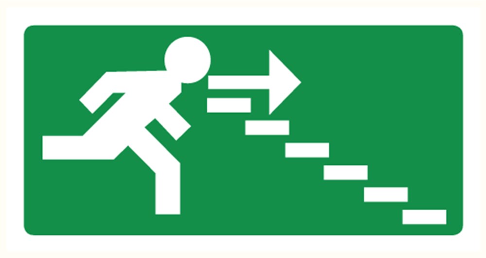 Pikt-o-norm Pictogram nooduitgang trap rechts omlaag kopen? | Maes ...
