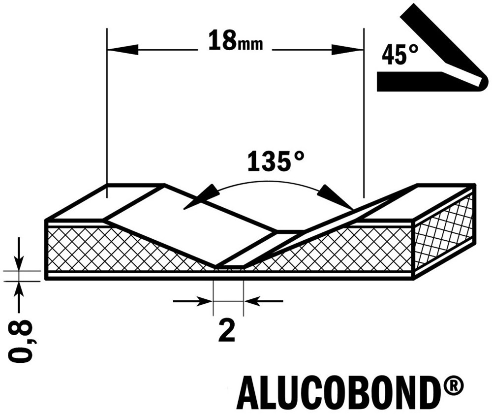 CMT V-groef frees 135° voor alucobond, HW kopen? | Maes Vakhandel