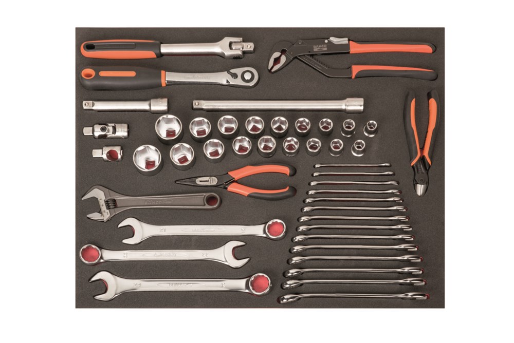 BAHCO Foam 3/3 doppen en sleutels, 46-delig kopen? | Maes Vakhandel